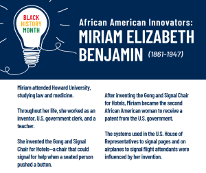 African American Innovators: Miriam Elizabeth Benjamin | Life at Leggett